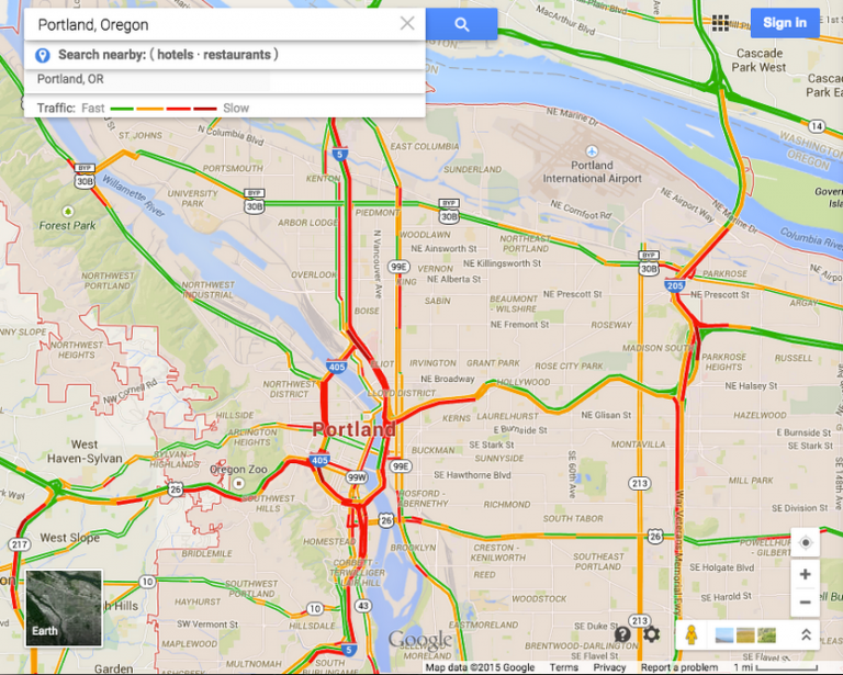 Busiest Roads in Portland, Oregon During Rush Hour Traffic